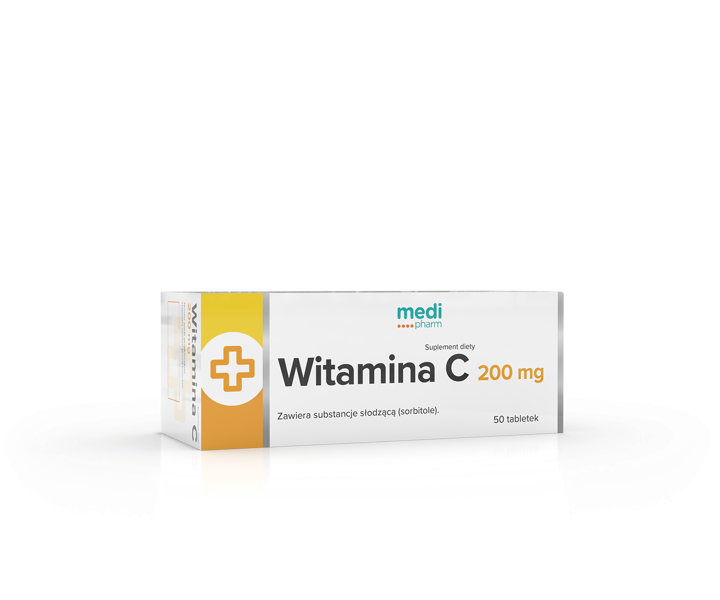 Medi Pharm witamina C 200 mg 50 tabletek | Zdrowie \ Witaminy i minerały \ Witamina C | Apteka ...